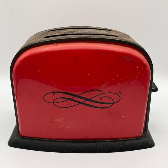 Vintage | Other | Vintage Toy Toaster Mechanical Red Metal Works | Poshmark